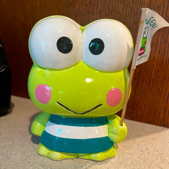 Sanrio | Other | Rare Mib Vintage Sanrio Keroppi Go Green Flagkeroppi Frog Bank Wbox | Poshmark